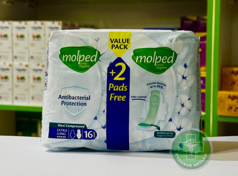 Molped Antibacterial protection 16 extra long pads - Buy in a Russian ...